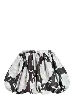 Patou Floral Mini A-line Skirt - Black