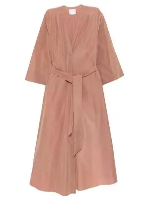 FORTE_FORTE Long-sleeve Belted Midi Dress - Pink