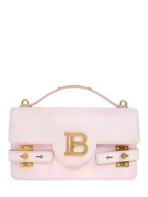 Balmain 24 B-buzz Leather Cross Body Bag - Pink