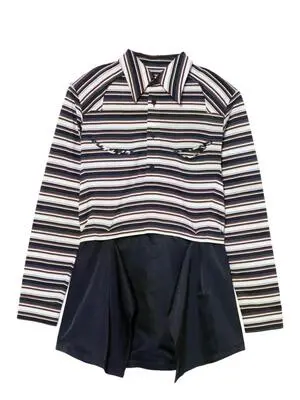 Toga Cotton Jersey Polo Top - Neutrals