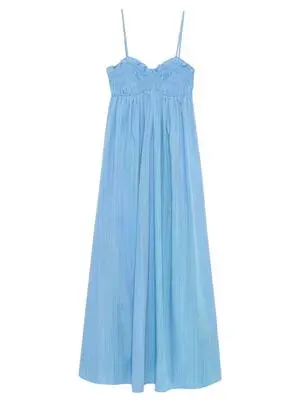 Faithfull The Brand Presa Ruched-detail Maxi Dress - Blue