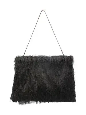 ALYSI Fringed Shoulder Bag - Brown