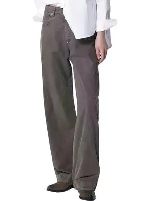 6397 High-waisted Wide-leg Trousers - Brown
