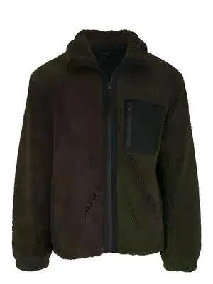 Vince Zip-up Sherpa Fleece Jacket - Brown