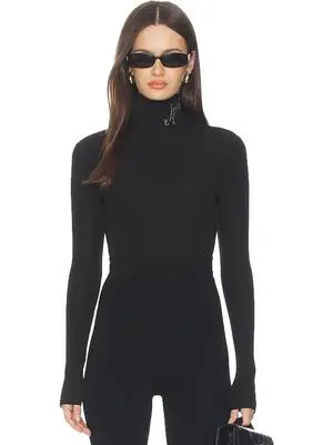 AREA Turtleneck Logo Bodysuit - Black