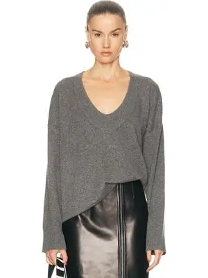 Brandon Maxwell Rivers Cashmere Sweater - Heather Grey