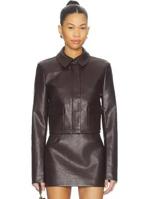 ALL THE WAYS Bleeker Faux Leather Jacket - Chocolate