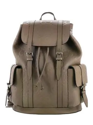 Gucci Double Pocket Belt Jumbo Gg Embossed Leather Large Backpack - Brown