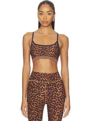 The Upside Malawi Badu Crossback Sports Bra In Brown - Animal