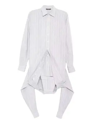 MOOHONG Striped Double Sleeve Shirt - White