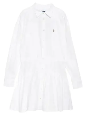 Polo Ralph Lauren Logo-embroidered Paneled Shirt Dress - White