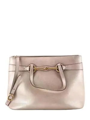 Gucci Bright Bit Convertible Leather Large Tote Bag - Metallic