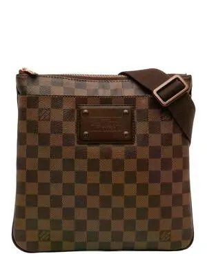 LOUIS VUITTON 2011 Damier Ebene Brooklyn Pochette Crossbody Bag - Brown