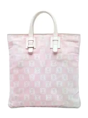 Loewe 2004 Anagram Canvas Tote Bag - Pink