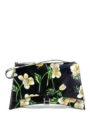 Balenciaga Crush Sling Printed Leather Large Shoulder Bag - Black