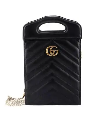Gucci Gg Marmont Top Handle Mini Bag - Black
