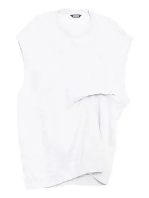 MOOHONG Draped Sleeveless T-shirt - Grey