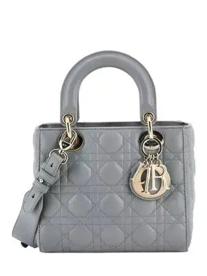 Dior Abcdior Lady Cannage Quilt Lambskin Bag - Grey