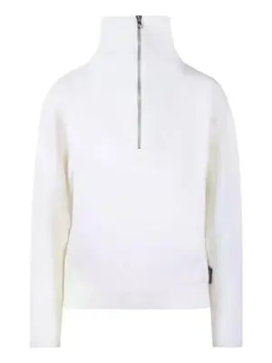 COURREGES Embroidered-logo Zip Sweater - White