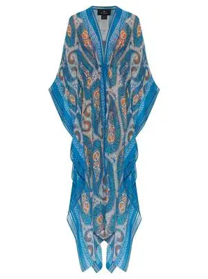 Etro Paisley-print Midi Dress - Blue