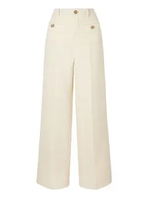 Gucci Wide-leg Cotton-tweed Pants Neutral