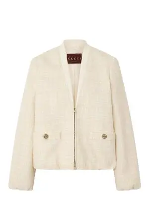 Gucci Cotton-blend Boucle Jacket - Neutrals