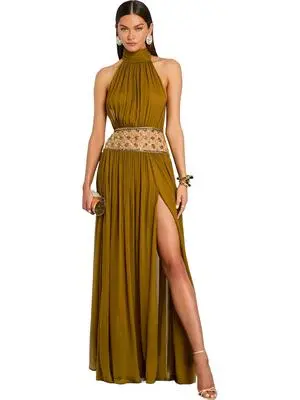 Retrofete Kreeli Embellished Maxi Gown - Ochre