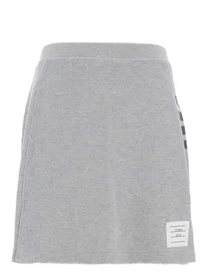 Thom Browne Pleated Milano Stitch Knit Skirt - Grey