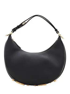 Fendi Graphy Small Leather Shoulder Bag - Black