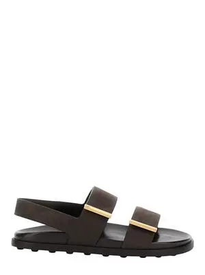TOD'S Leather Strap Sandals - Brown