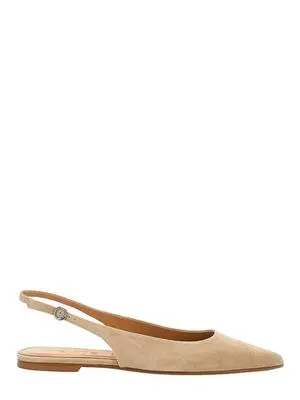 AeydĒ Annora Suede Slingback Ballerinas - Beige