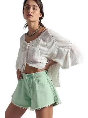 Free People We The Free Sparks Fly Denim Shorts - Tender Stem