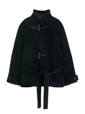 LEMAIRE Belted Duffle Coat - Black