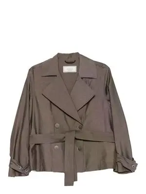 Peserico Belted Double-breasted Jacket - Brown