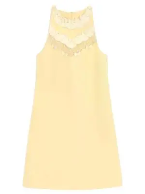 Valentino Garavani Rhinestone-embroidered Bow-detail Mini Dress - Yellow