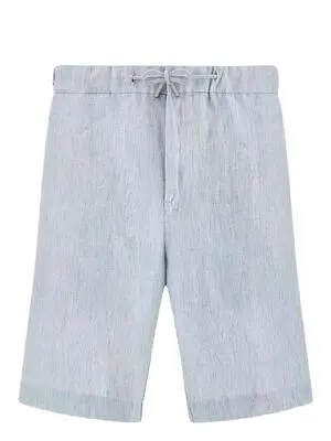 Paul & Shark Drawstring Linen Bermuda Shorts - Blue