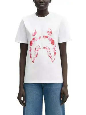 A BATHING APE Camo Shark T-shirt - White