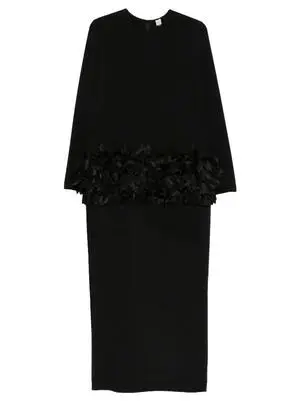TOTEME Petal-detail Maxi Dress - Black