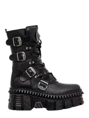 NEW ROCK Buckle Platform Boots