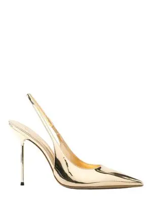 Paris Texas Slingback Heeled Pumps - Gold