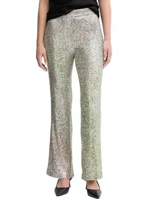 HOSS INTROPIA Sequin Embellished Trousers - Silver