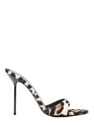 Paris Texas Lidia Leopard-print Heeled Mules - White