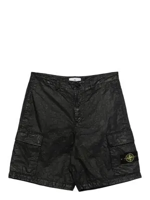 Stone Island Cargo Logo Shorts - Black