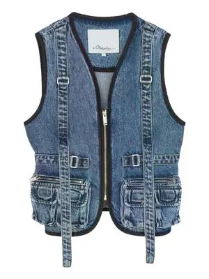 3.1 Phillip Lim Front-pocket Denim Vest - Blue