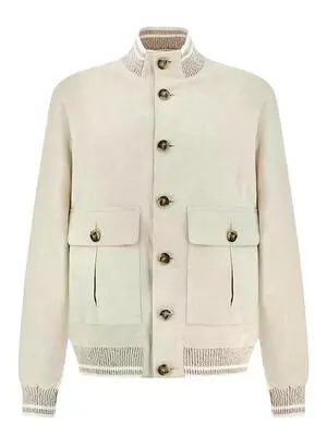 Paul & Shark Buttoned Bomber Jacket - Neutrals