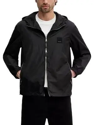 Armani Exchange Logo-patch Hooded Jacket - Black
