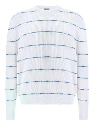 Paul & Shark Striped Crew-neck Sweater - White
