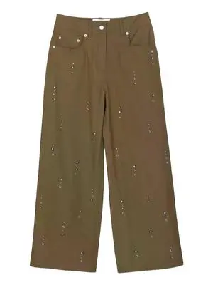 3.1 Phillip Lim Studded Wide Leg Trousers - Green