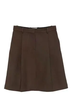 TOTEME Pleated Mini Skirt - Brown