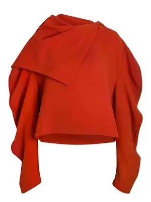 A.W.A.K.E. Mode Draped Blouse - Orange